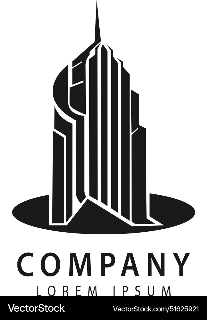 Web building logo skyline style Royalty Free Vector Image