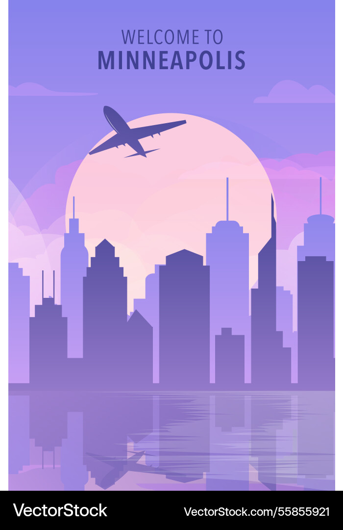 Welcome to minneapolis minnesota state usa Vector Image