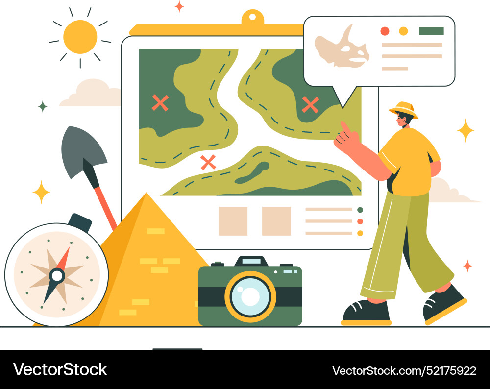 Archaeology featuring an archaeological Royalty Free Vector