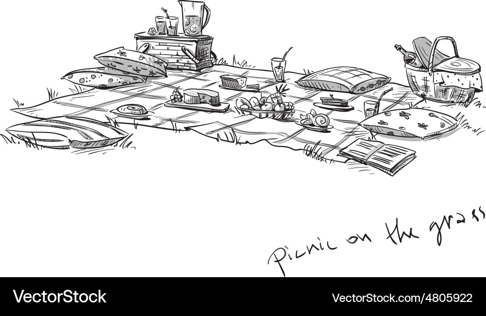 Charming Picnic Scene Royalty Free Vector Image