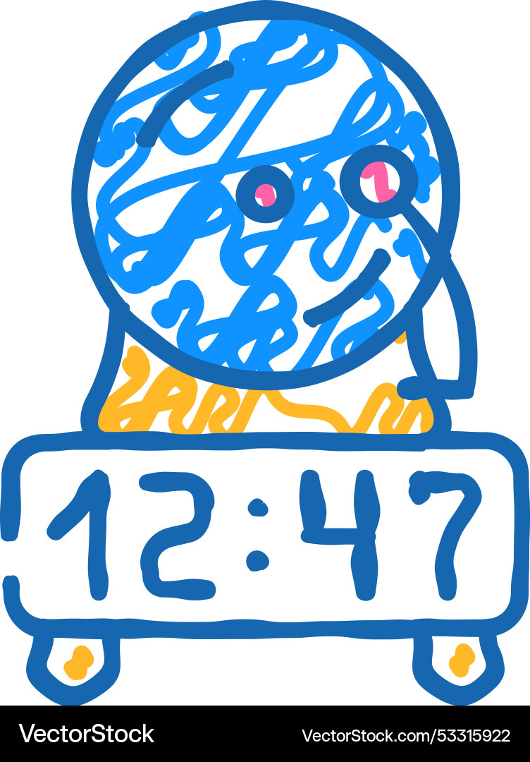 Clock educational time icon doodle Royalty Free Vector Image