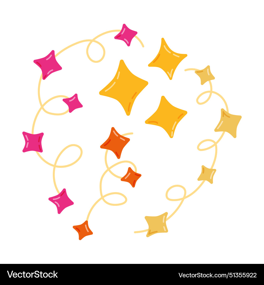 Cute hand drawn curly stars cloud clipart Vector Image
