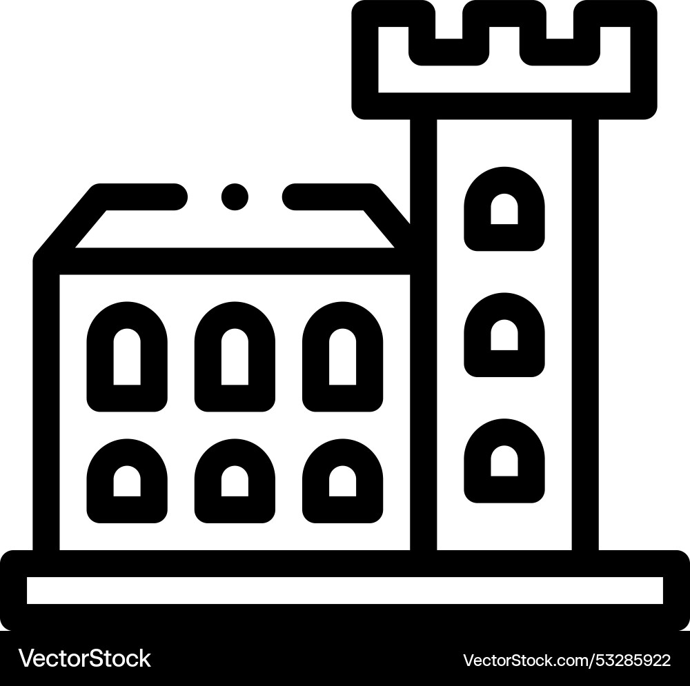 Dublin castle icon thin linear style design Vector Image