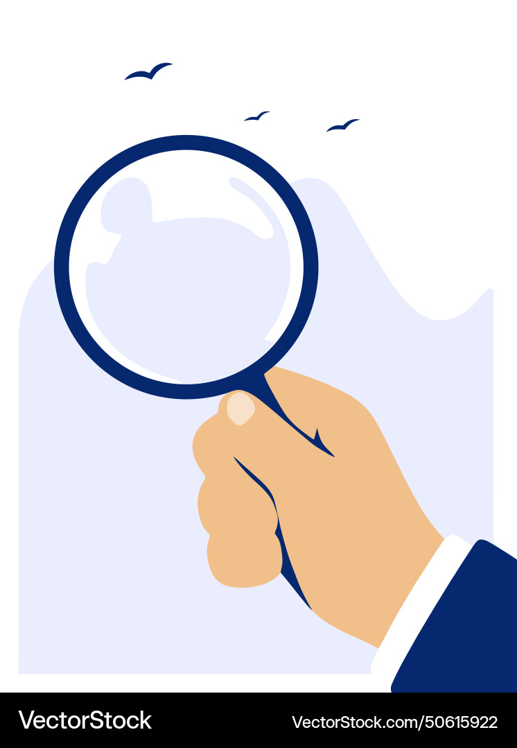 Hand with magnifying glass Royalty Free Vector Image