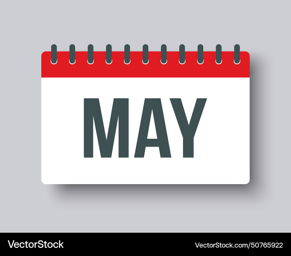 Icon day calendar spring month may Royalty Free Vector Image