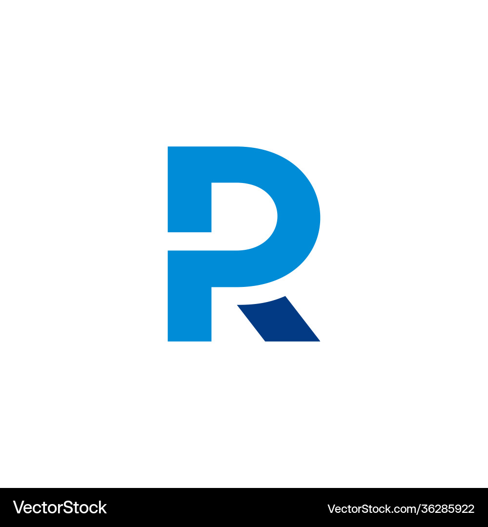Letter pr linked geometric simple flat logo Vector Image