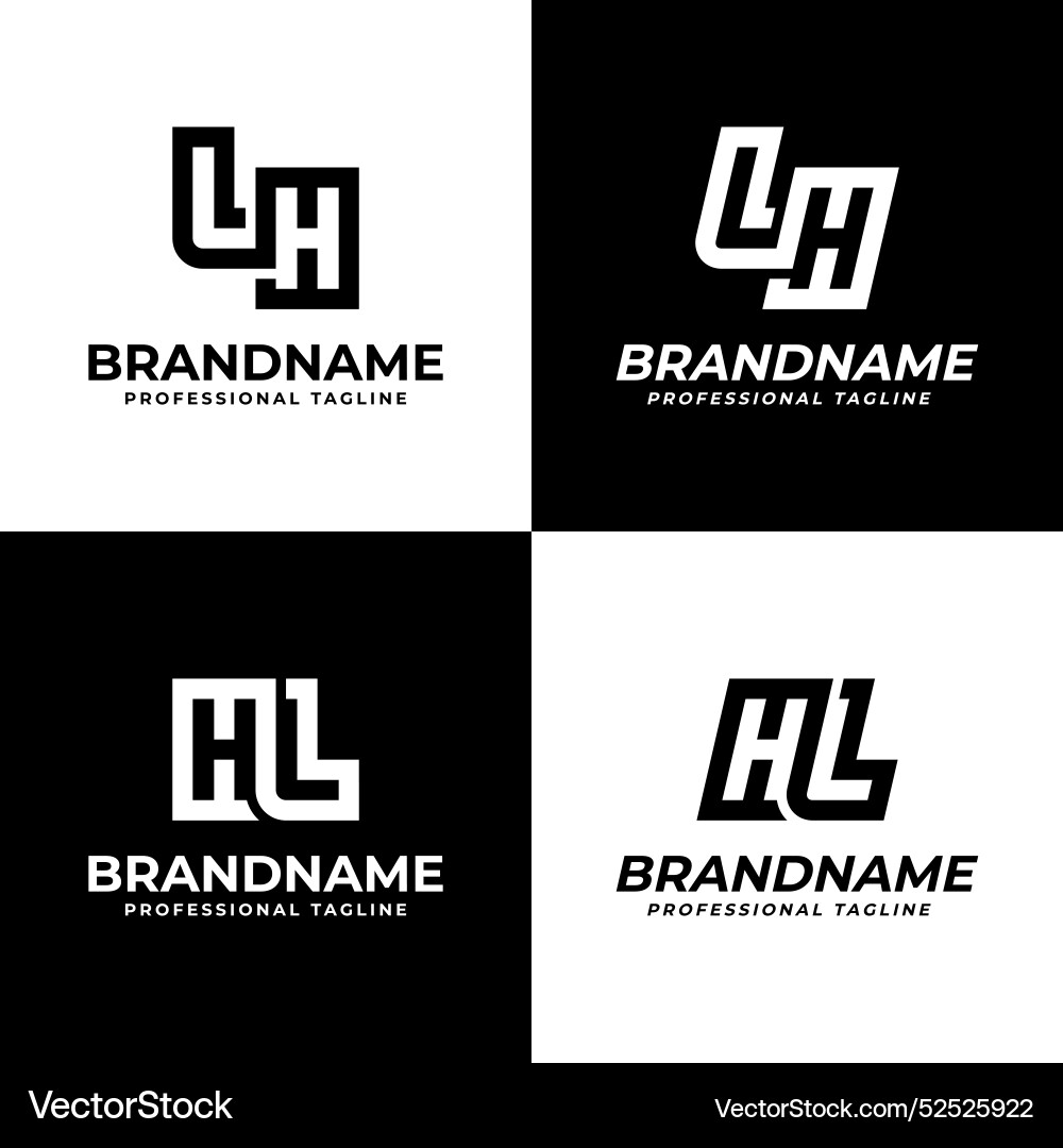 Letters lh and hl monogram logo suitable for any Vector Image