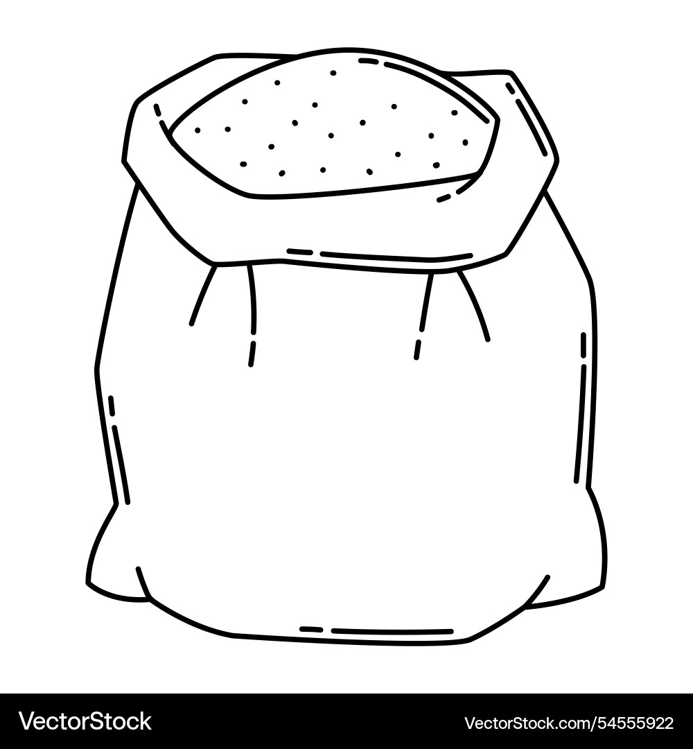 Of bag with flour stylized food Royalty Free Vector Image
