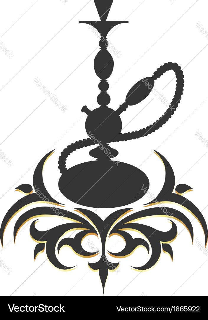 Silhouette pattern with hookah Royalty Free Vector Image