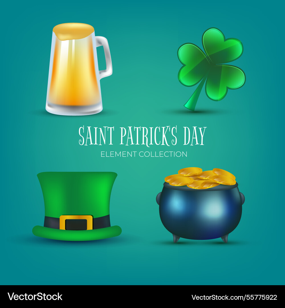 St patricks day element collection Royalty Free Vector Image