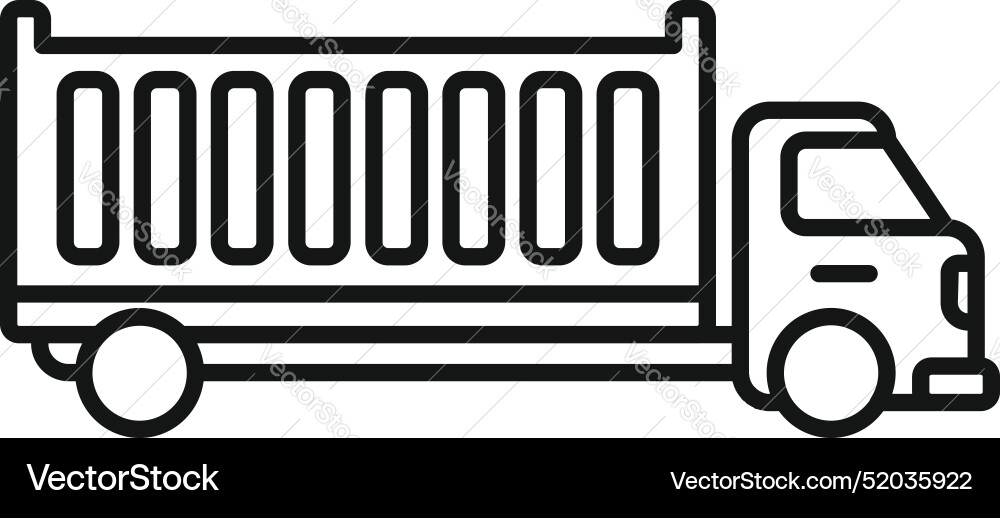 Tipper truck icon side view delivering Royalty Free Vector