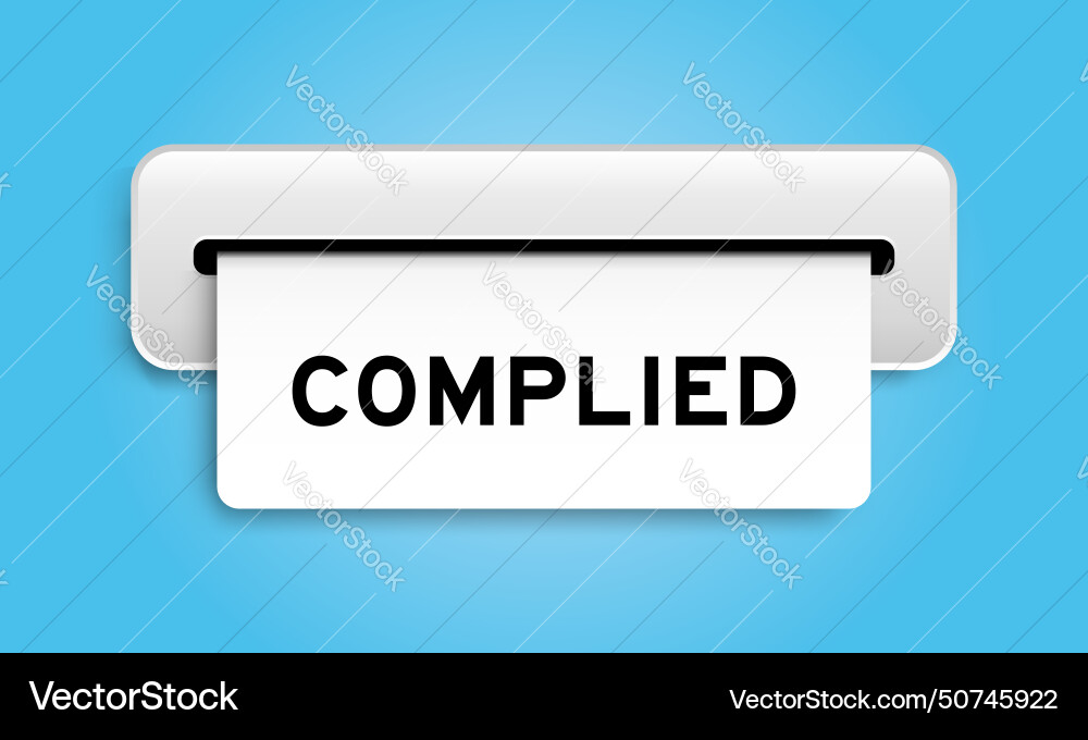 White coupon banner with word complied from Vector Image