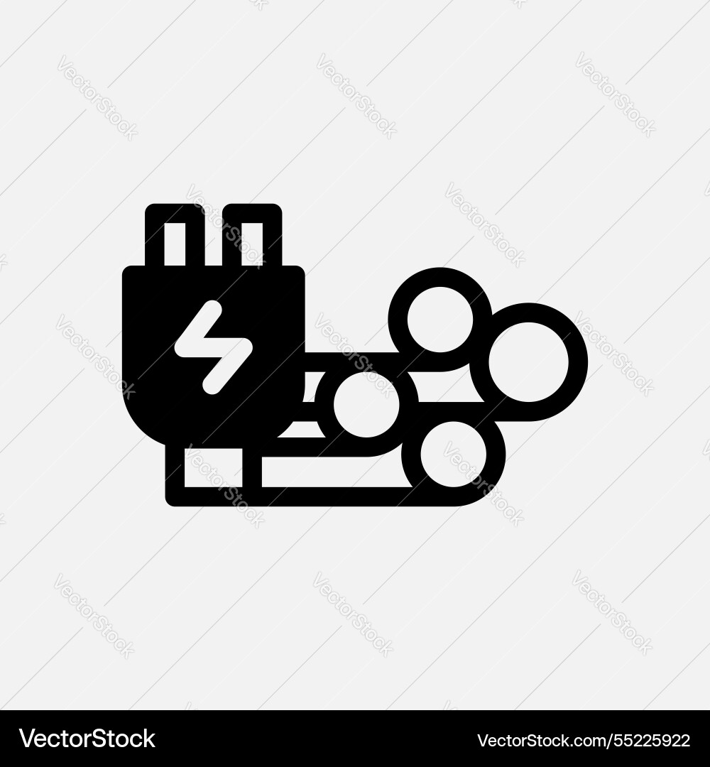 Wind und Lade-Icon halb solide freie Energie Vektorbild