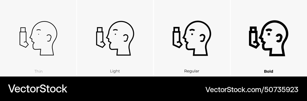 Asthma icon thin light regular and bold style Vector Image