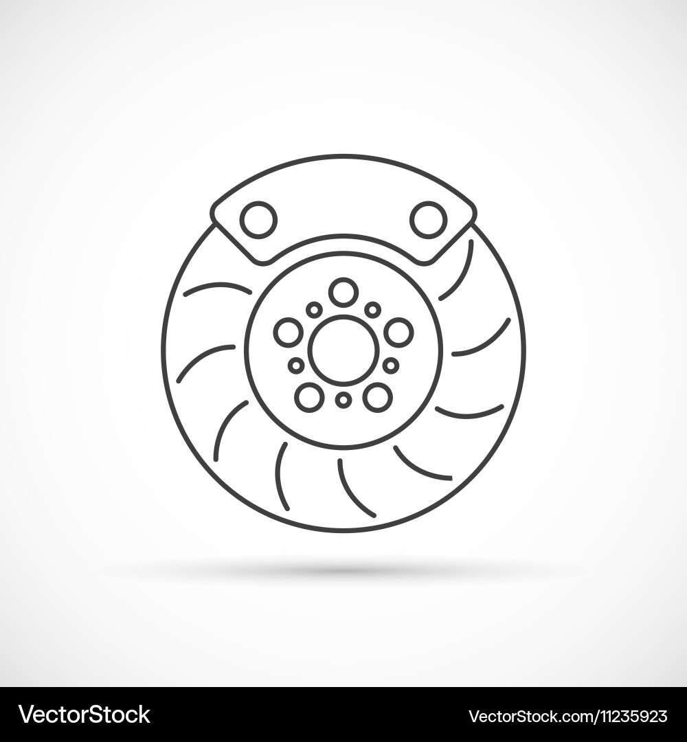 Brake disc outline icon Royalty Free Vector Image