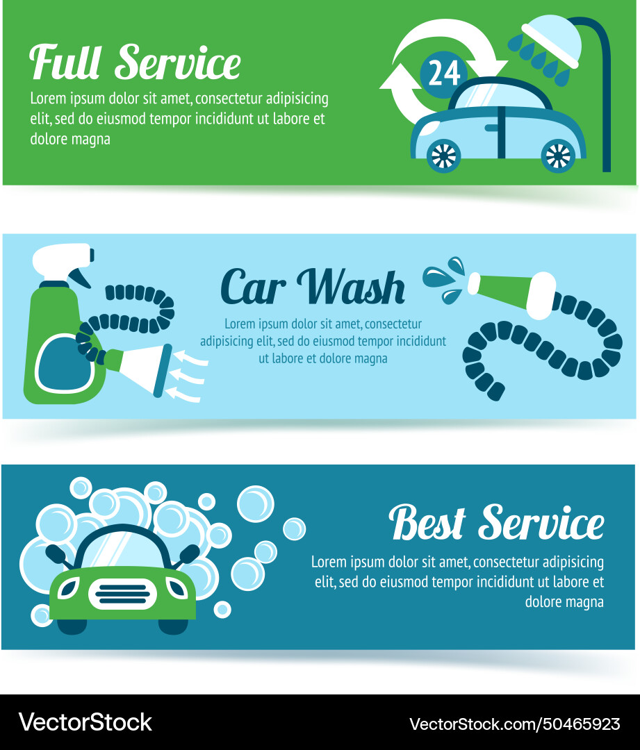 Car wash banners Royalty Free Vector Image - VectorStock