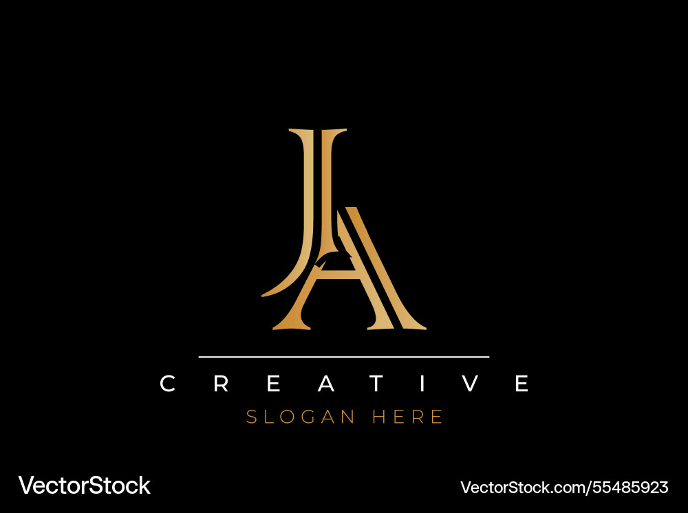 Creative ja luxury logo Royalty Free Vector Image