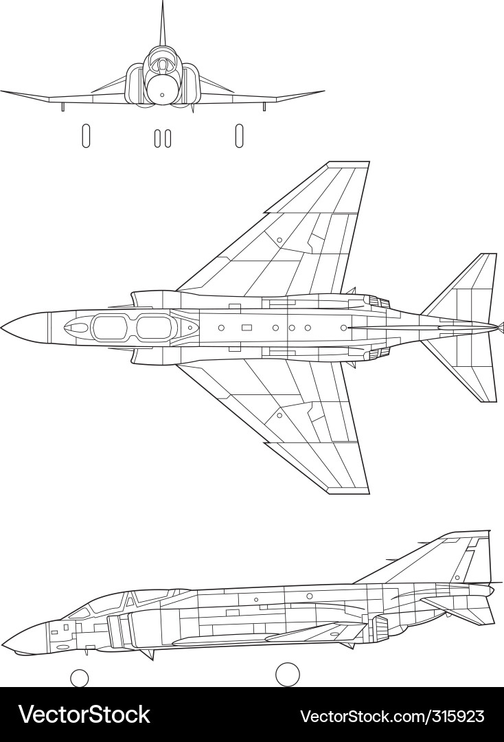 F4 phantom Royalty Free Vector Image - VectorStock