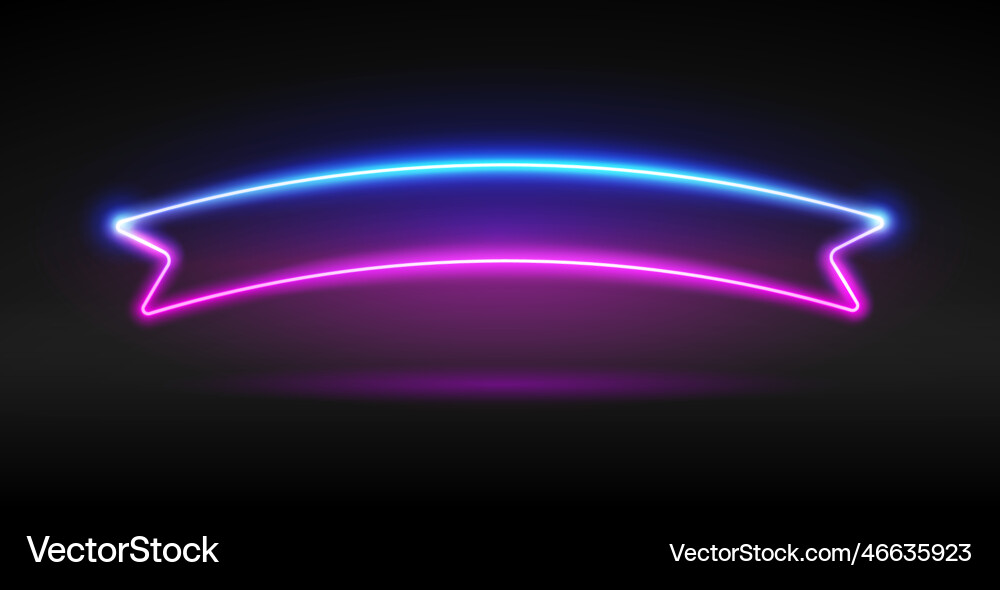 Glowing neon arc ribbon banner Royalty Free Vector Image
