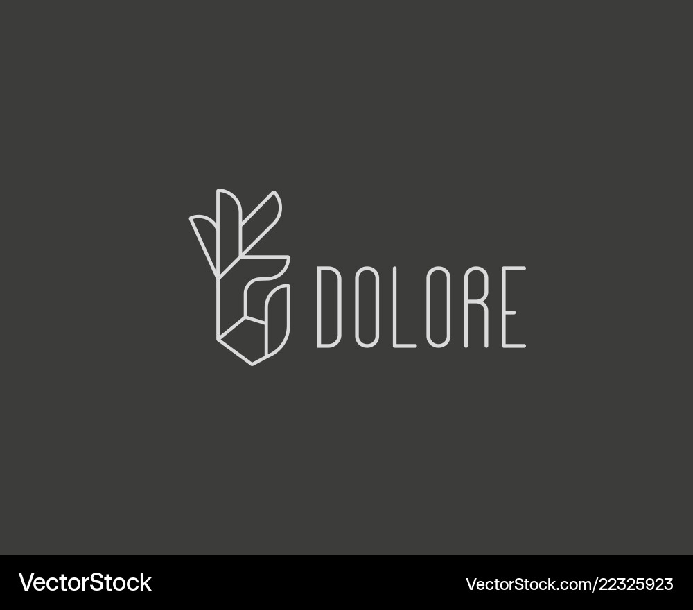 Hand palm ok linear logo design Royalty Free Vector Image