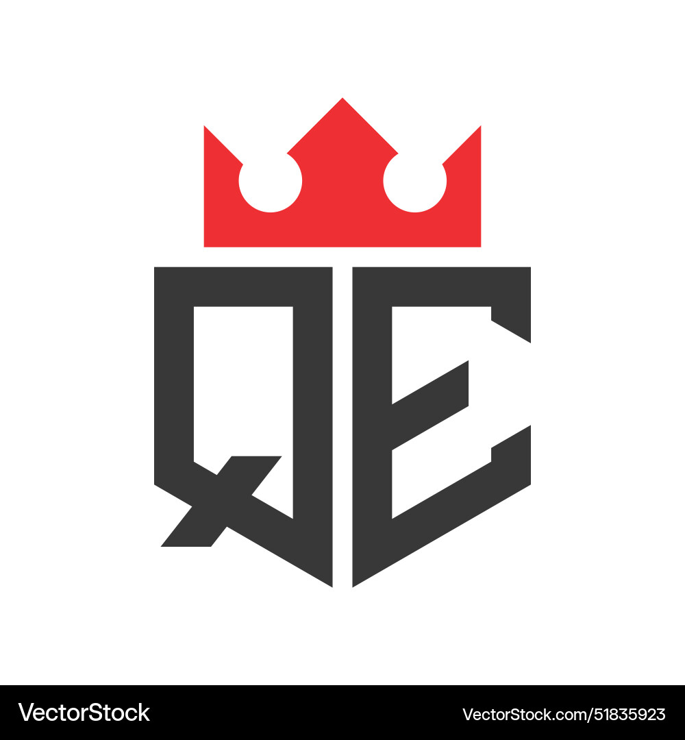 Letter qe crown logo Royalty Free Vector Image