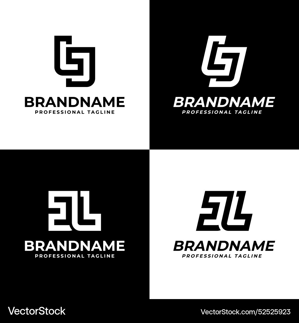 Letters lj and jl monogram logo suitable for any Vector Image