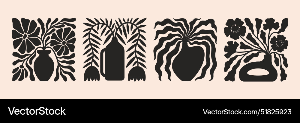 Organic matisse floral pattern abstract flower Vector Image