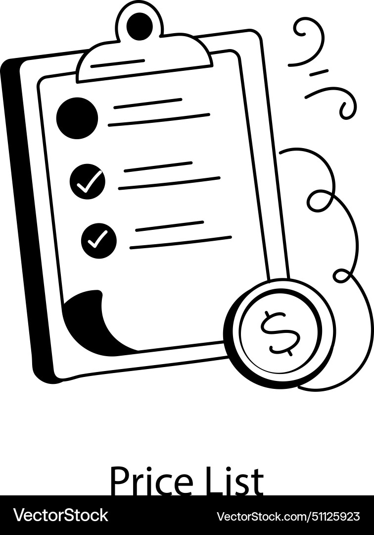 Price list Royalty Free Vector Image - VectorStock