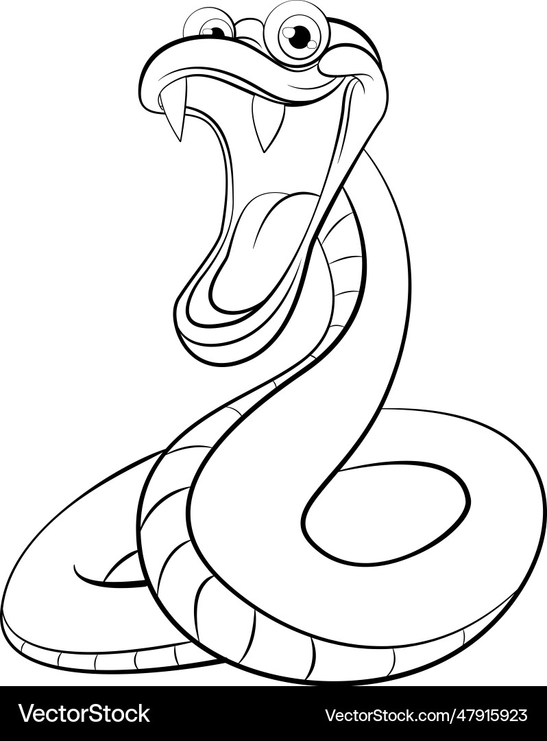 Snake cartoon with teeth Royalty Free Vector Image