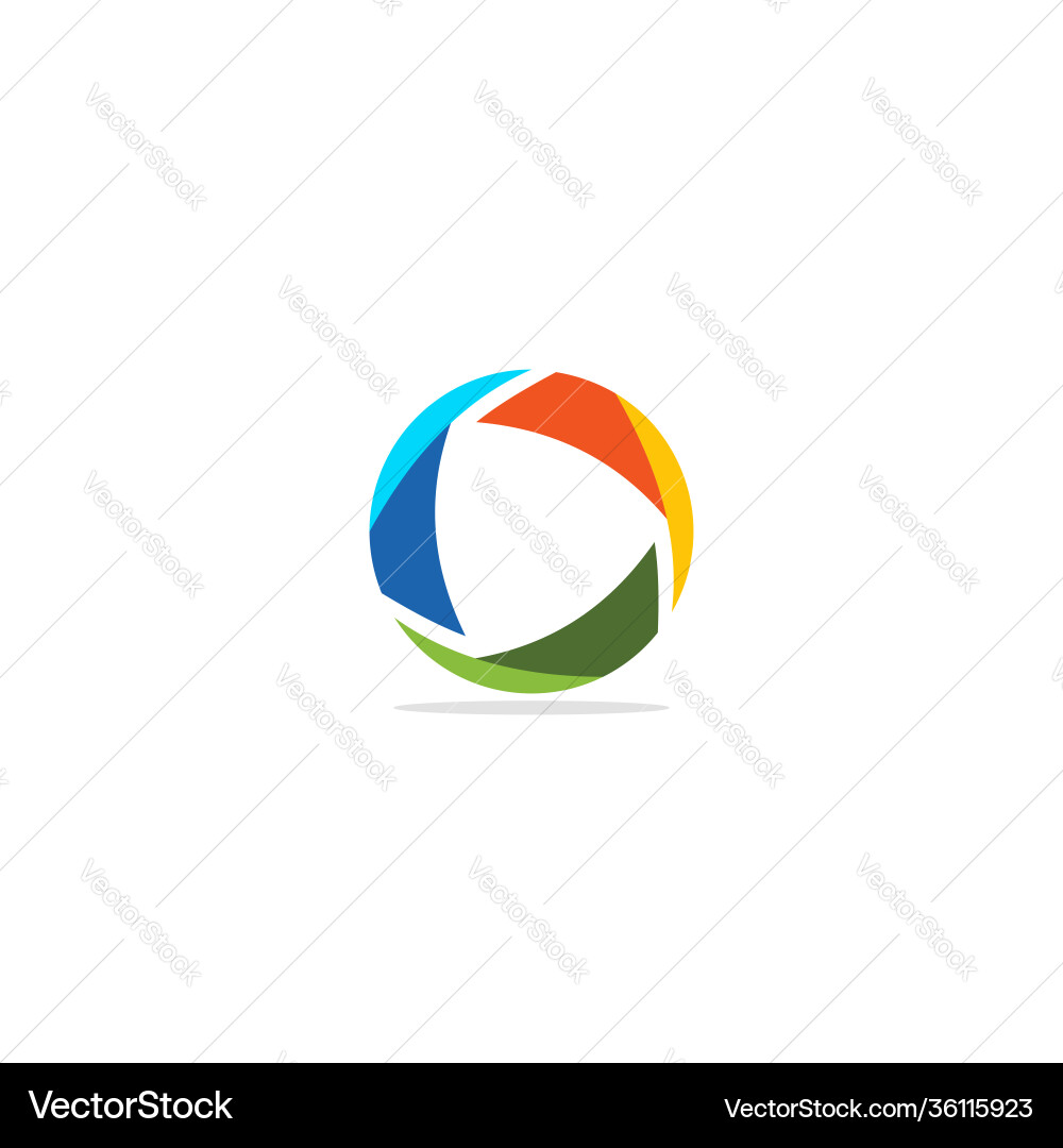 Spinning Colorful Circles Logo Royalty Free Vector Image