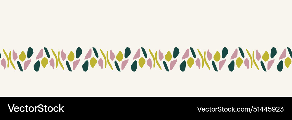 Summer meadow botanical hand drawn border Vector Image