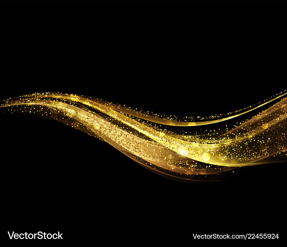 Abstract shiny color gold wave design element Vector Image