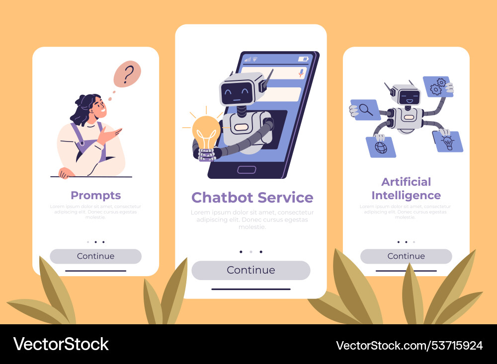 Ai and chatbot technologies enhancing user Vector Image Ai and chatbot technologies enhancing user Vector Image