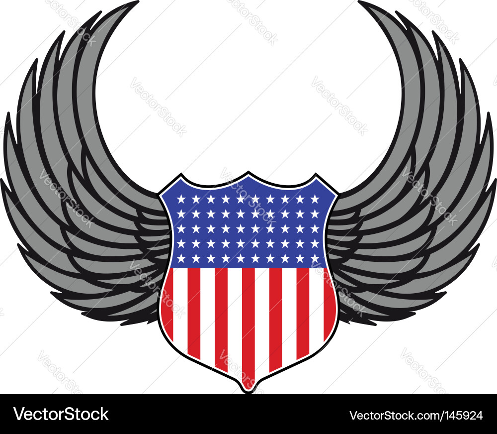 American Shield Emblem Royalty Free Vector Image