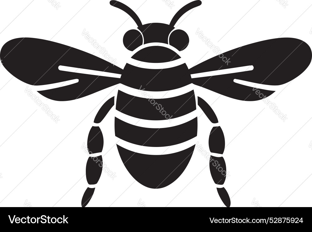 Bee king badge bee crowned insignia Royalty Free Vector