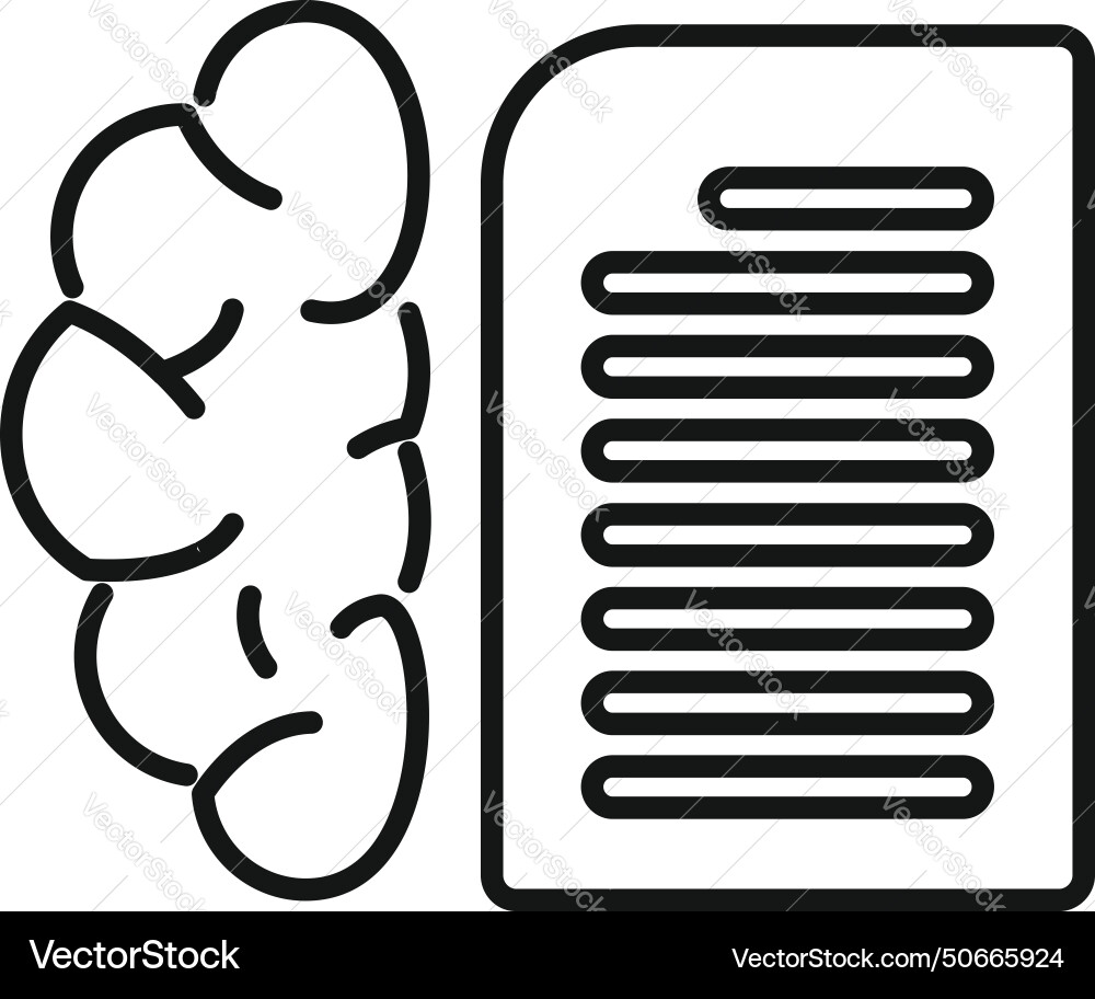 Brain solution plan icon outline evidence Vector Image