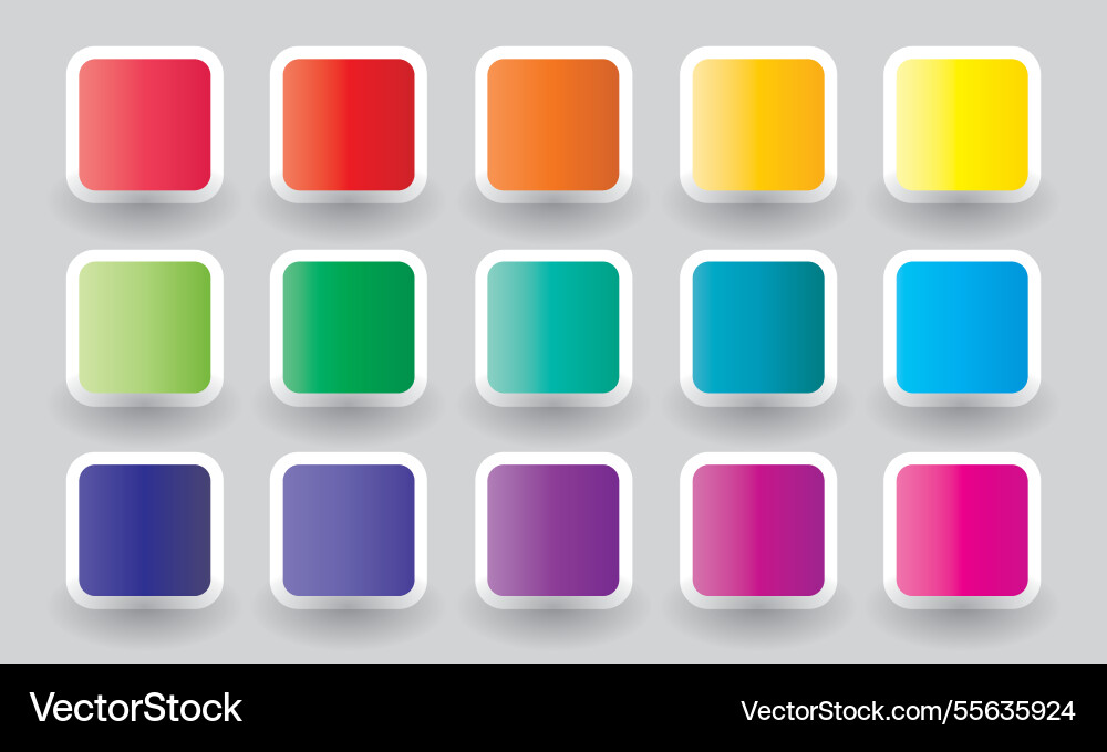 Collection of gradient brights colour pallet Vector Image