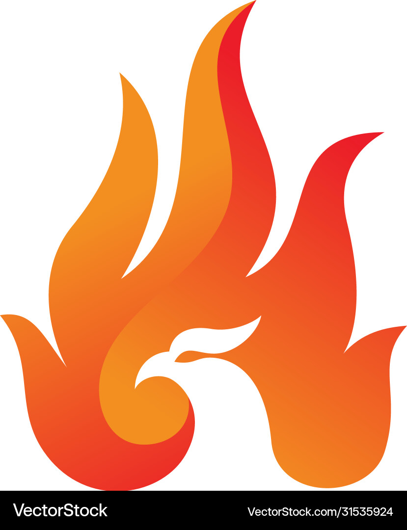 Flame phoenix logo Royalty Free Vector Image - VectorStock