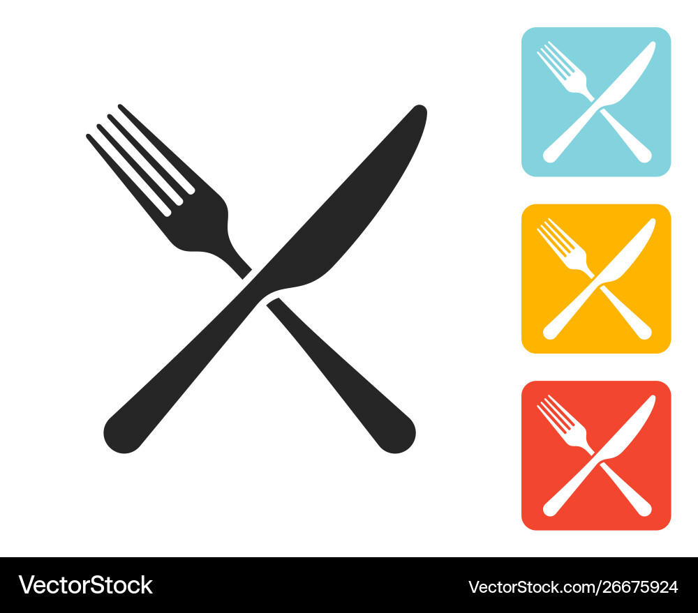 Icon fork and knife sign Royalty Free Vector Image
