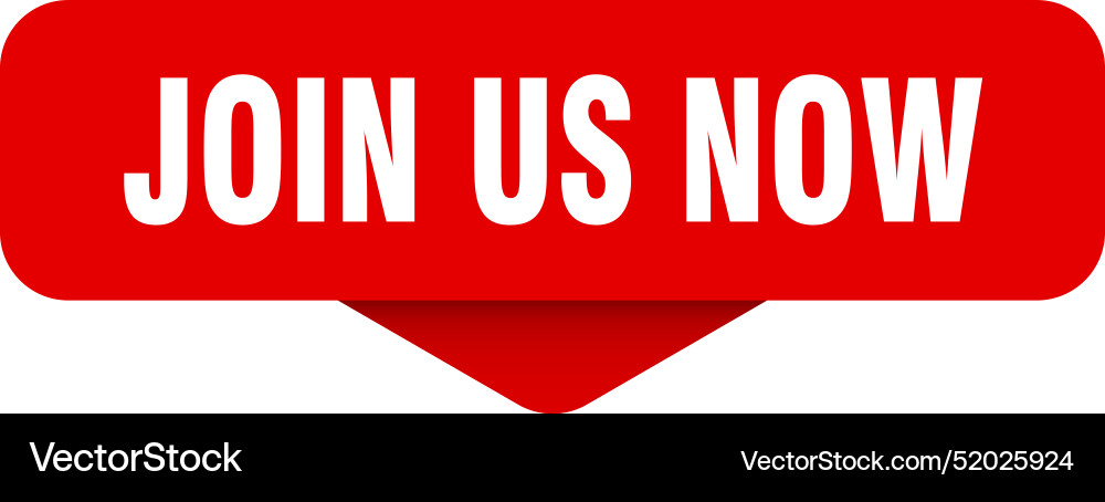 Join us now sticker sign Royalty Free Vector Image
