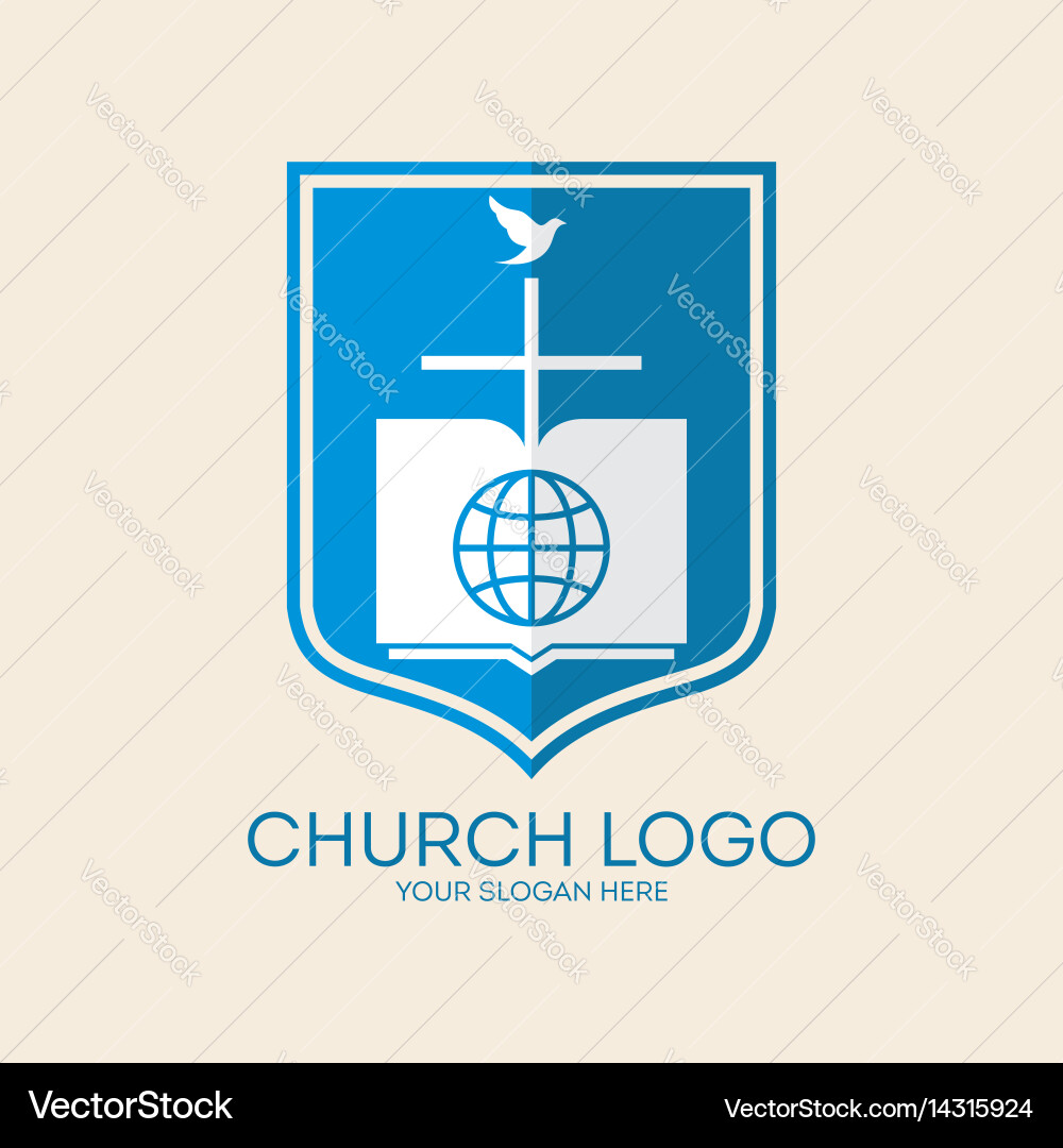 Kirchenlogo und christliche Symbole Lizenzfreier Vektor