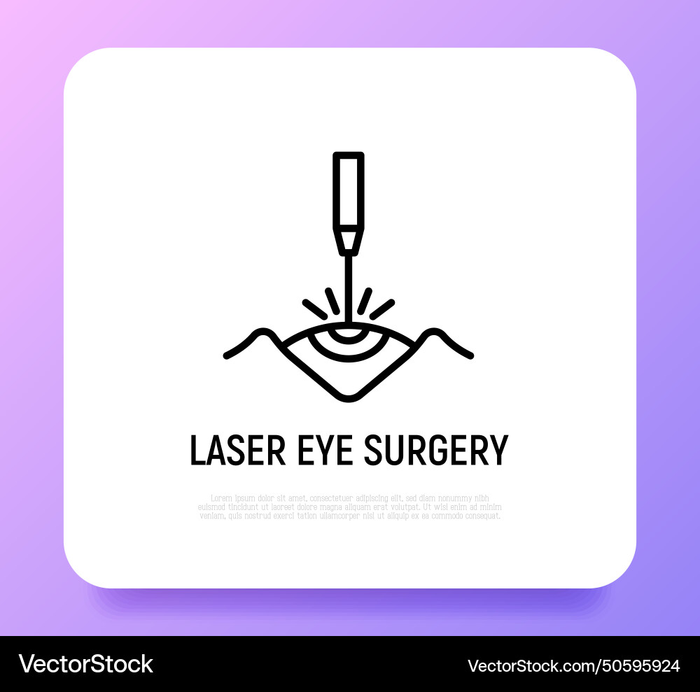 Laser eye surgery thin line icon ophthalmology Vector Image