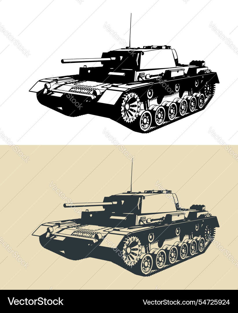 Medium tank from world war ii Royalty Free Vector Image