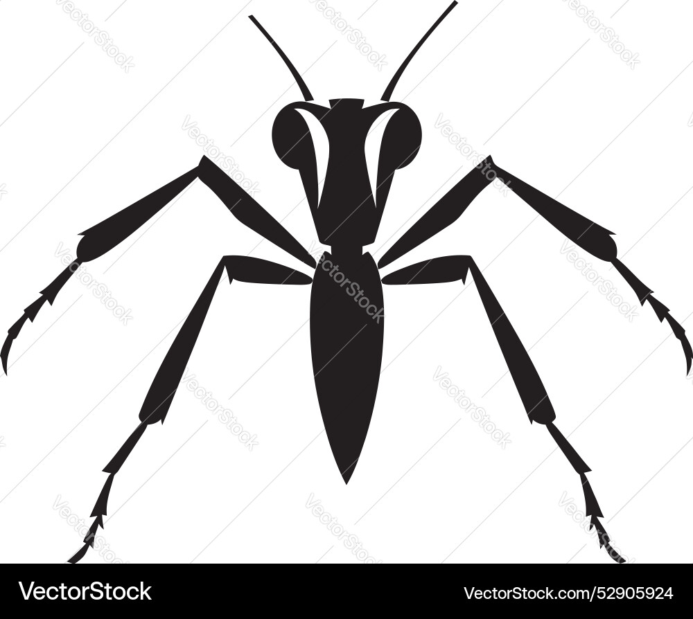 Mighty mantis emblem black logo graceful insect Vector Image