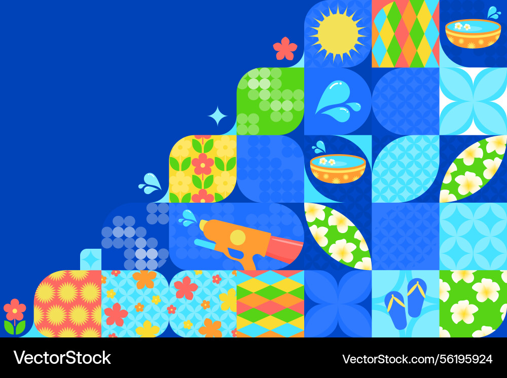 Songkran festival pattern Royalty Free Vector Image