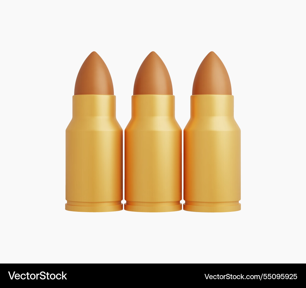 3d realistic bullet Royalty Free Vector Image - VectorStock