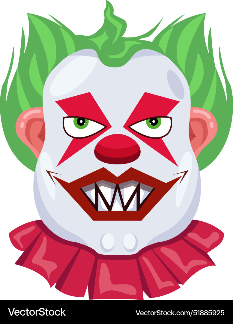 Basic a flat style icon of clown face Royalty Free Vector