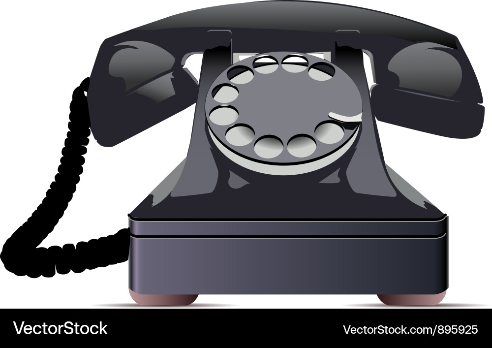 Black telephone Royalty Free Vector Image - VectorStock