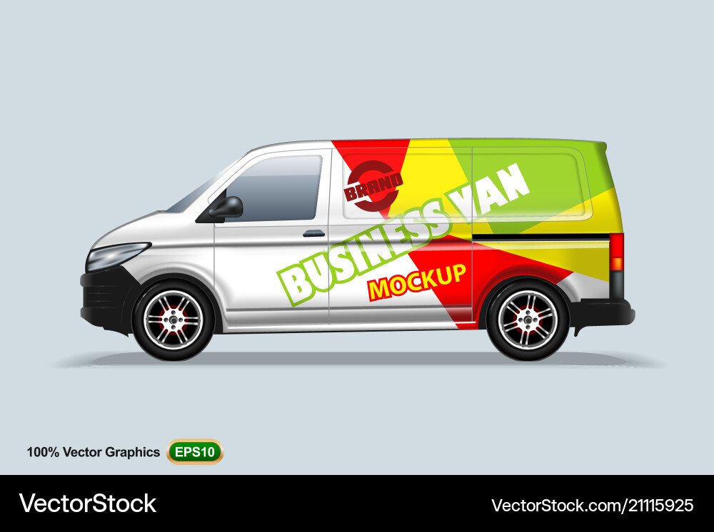 Business van delivery template with advertise Vector Image