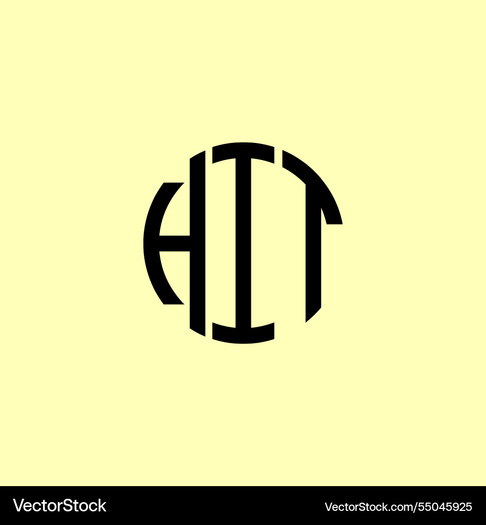 Creative rounded initial letters hit logo Vector Image